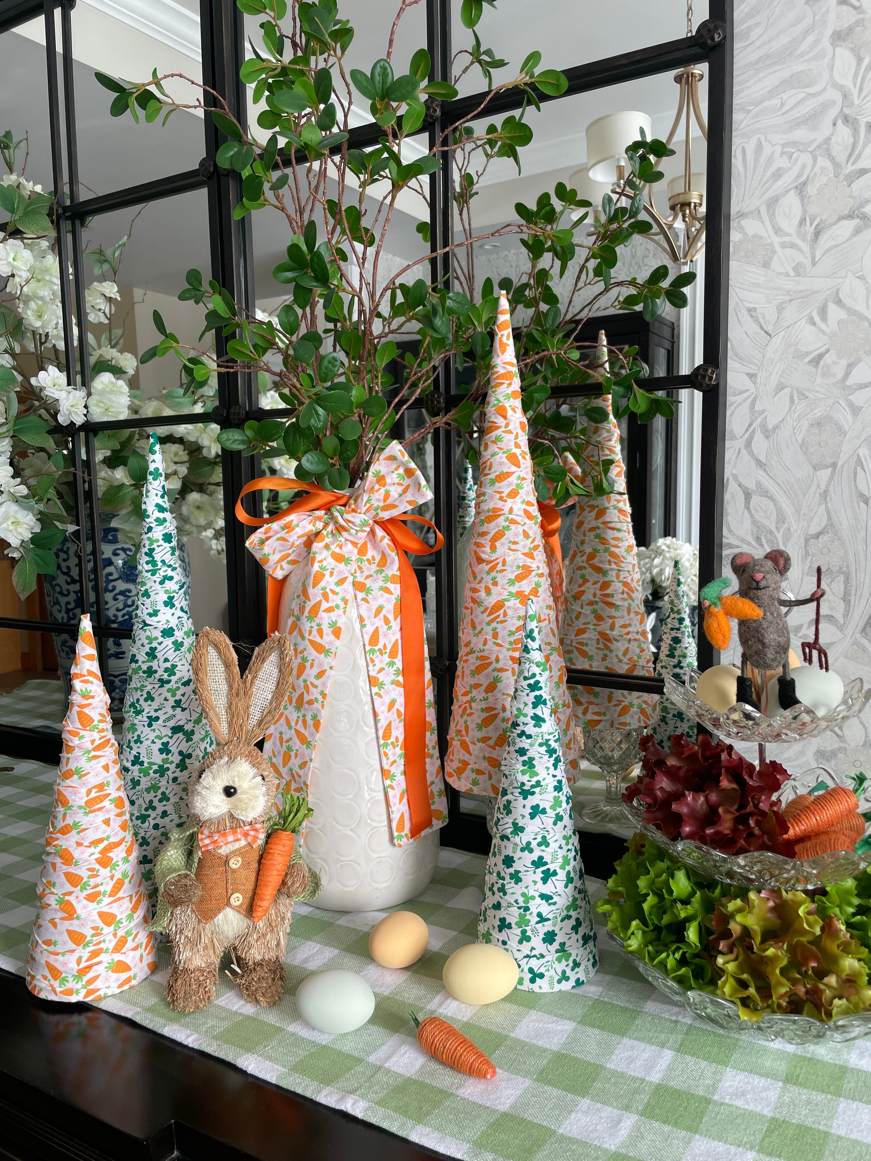 Carrots and Clover Trees - Easter & Spring Fabric Cone Trees – The ...