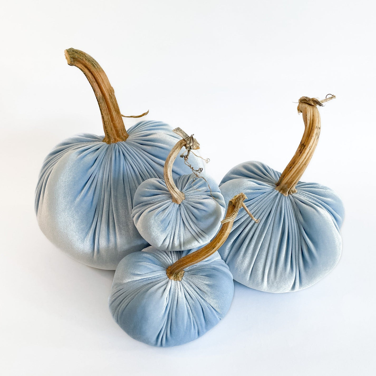 Powder Blue Velvet Pumpkin | Handmade Fall Decor | The Permanent Garden