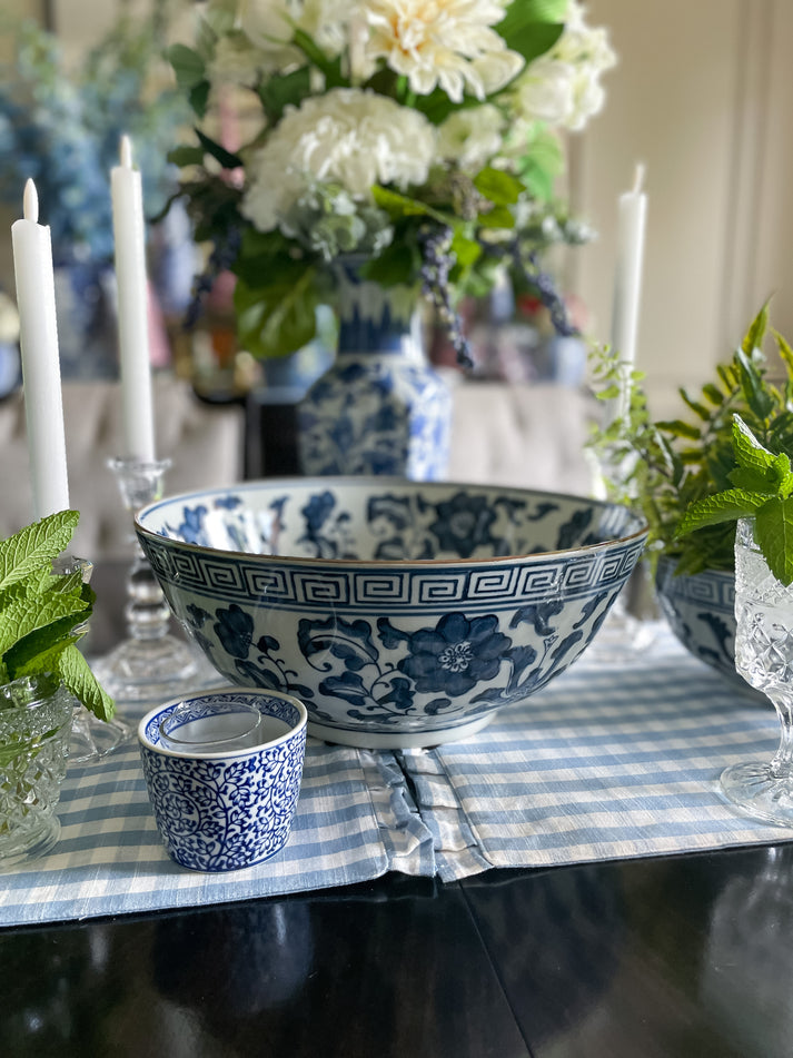 Blue and White Lotus Flower Bowls – The Permanent Garden