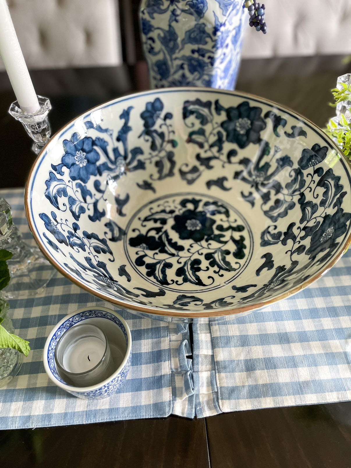 Blue and White Lotus Flower Bowls – The Permanent Garden