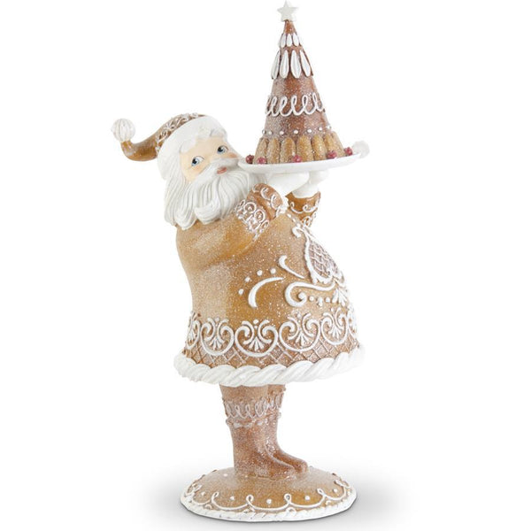 Glittered Gingerbread Santa With Cake – The Permanent Garden