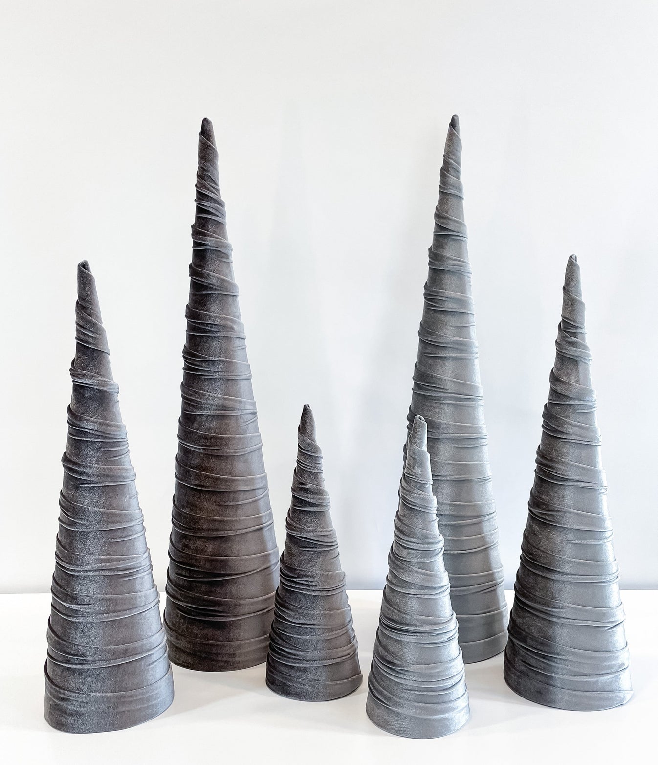 Silver Fabric Trees - Elegant Metallic Cone Trees | The Permanent Garden