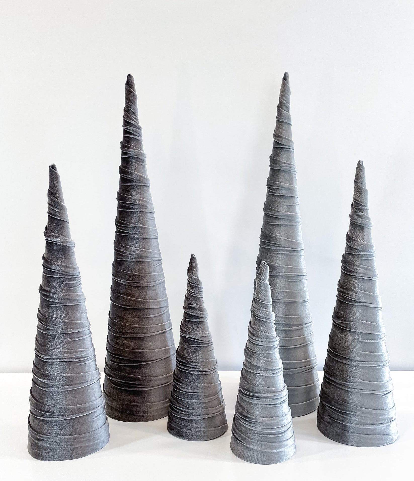 Silver Fabric Trees - Elegant Metallic Cone Trees | The Permanent Garden