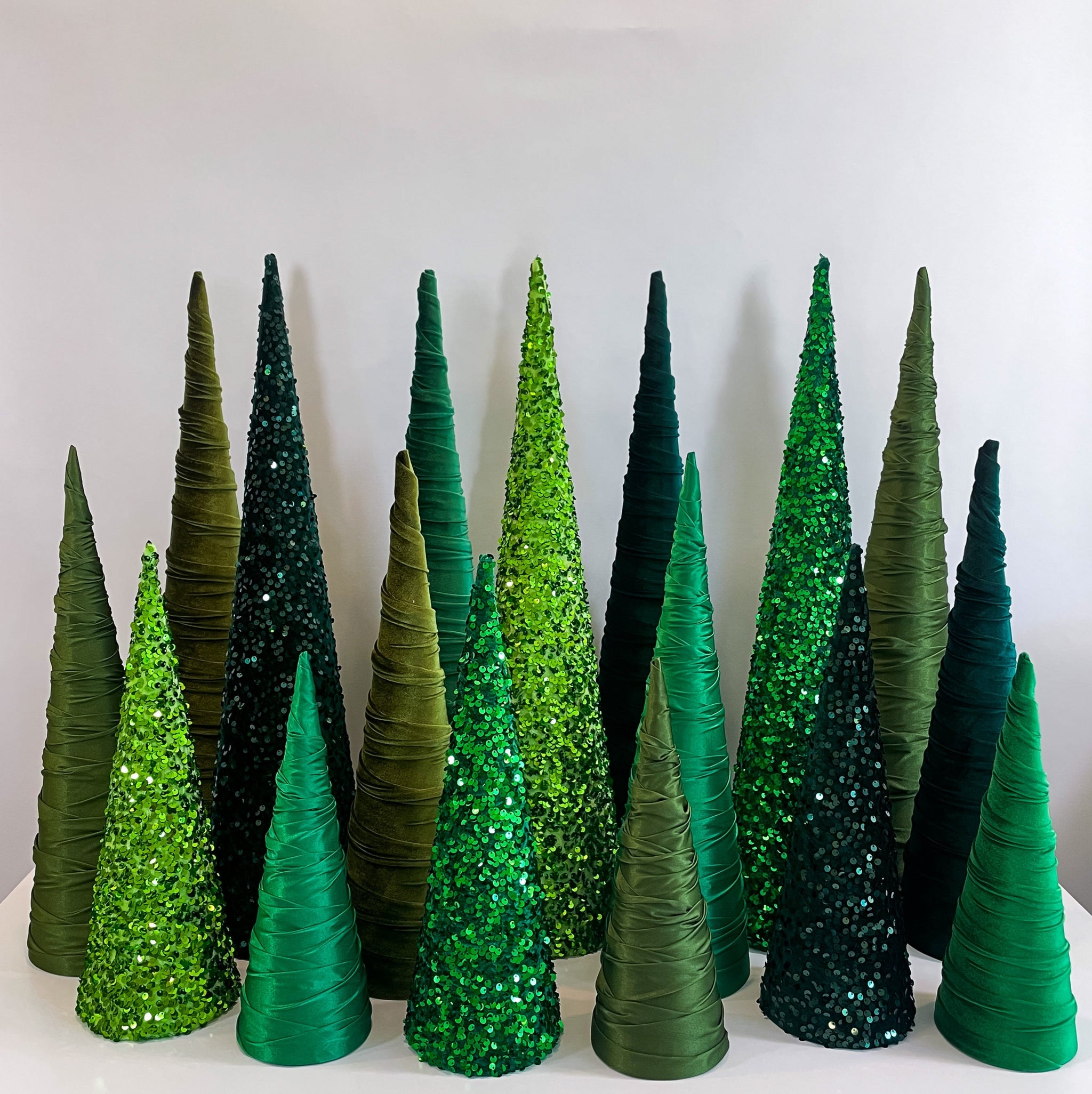 Green Fabric Trees - Handmade Cone Trees in 3 Styles | The Permanent Garden
