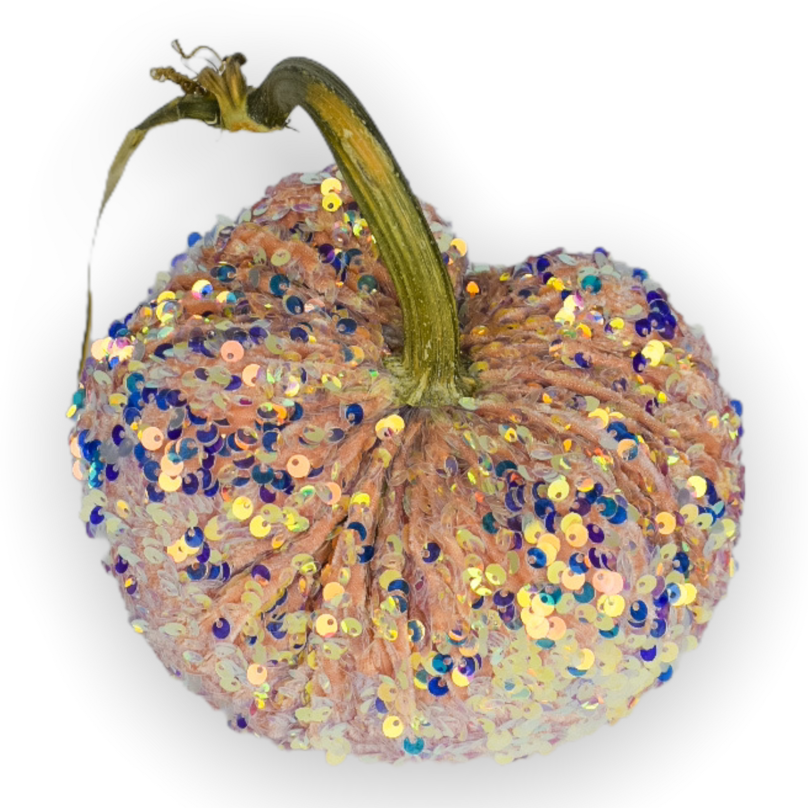 Gold Velvet Pumpkin Embellished with Iridescent Sequins, Fall Decor,So ...
