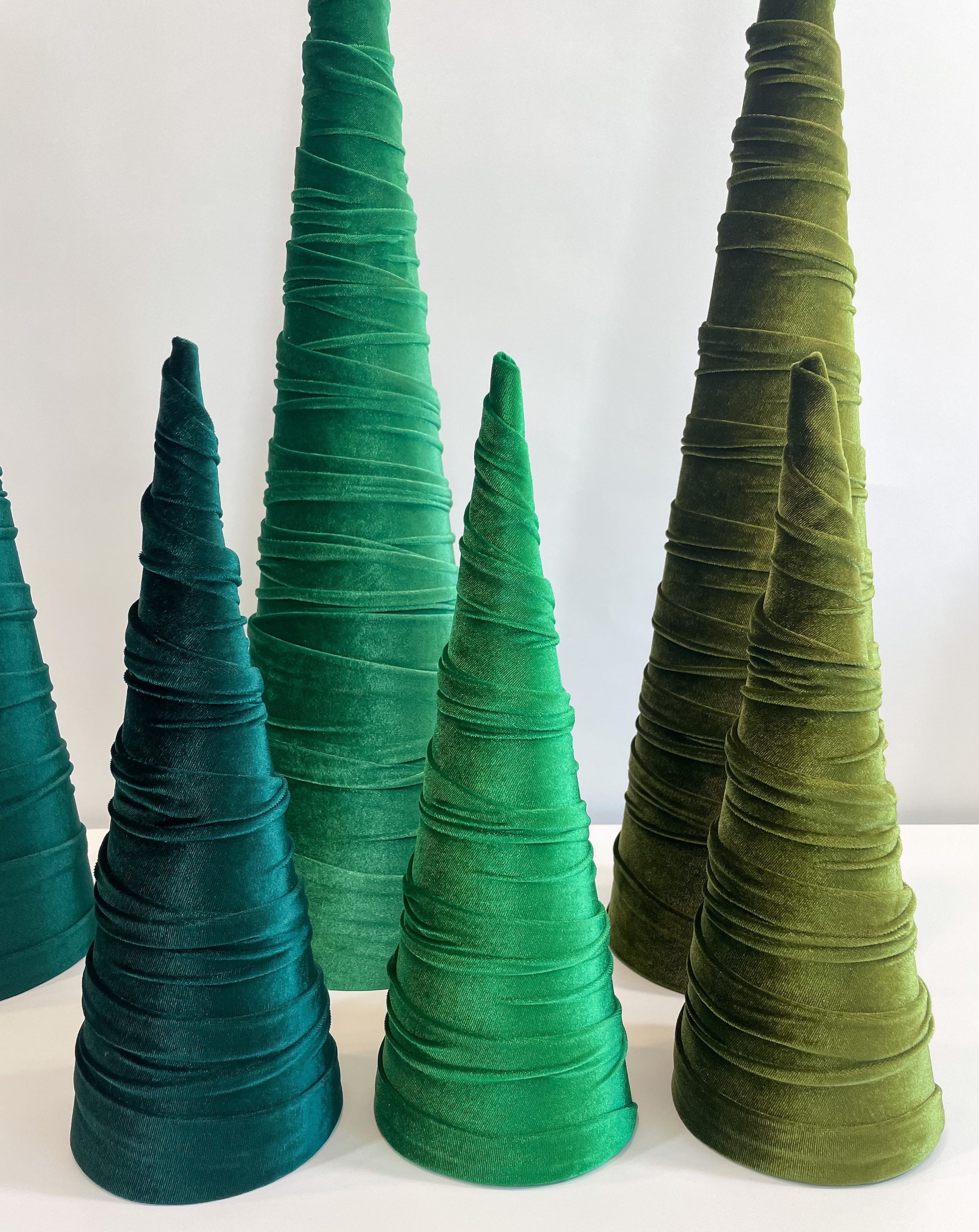 Green Fabric Trees - Handmade Cone Trees in 3 Styles | The Permanent Garden