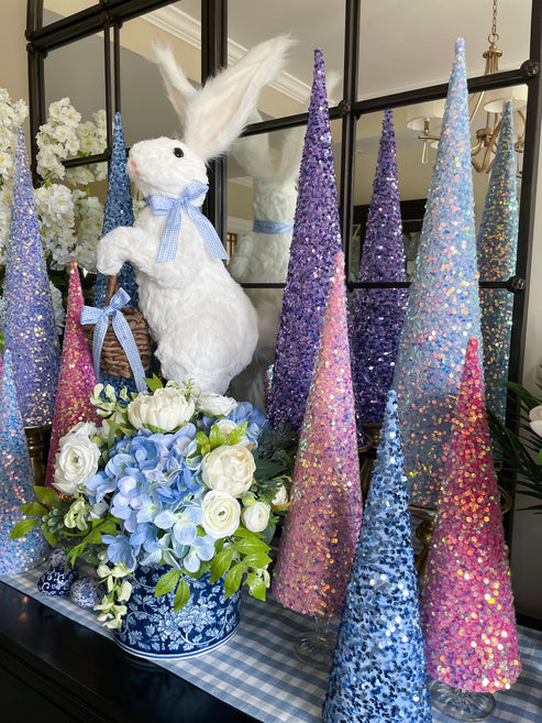 Spring Sequin Trees - Sparkly Pastel Fabric Trees | The Permanent Garden
