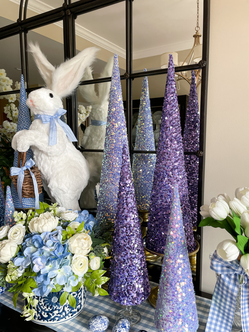 Spring Sequin Trees - Sparkly Pastel Fabric Trees | The Permanent Garden