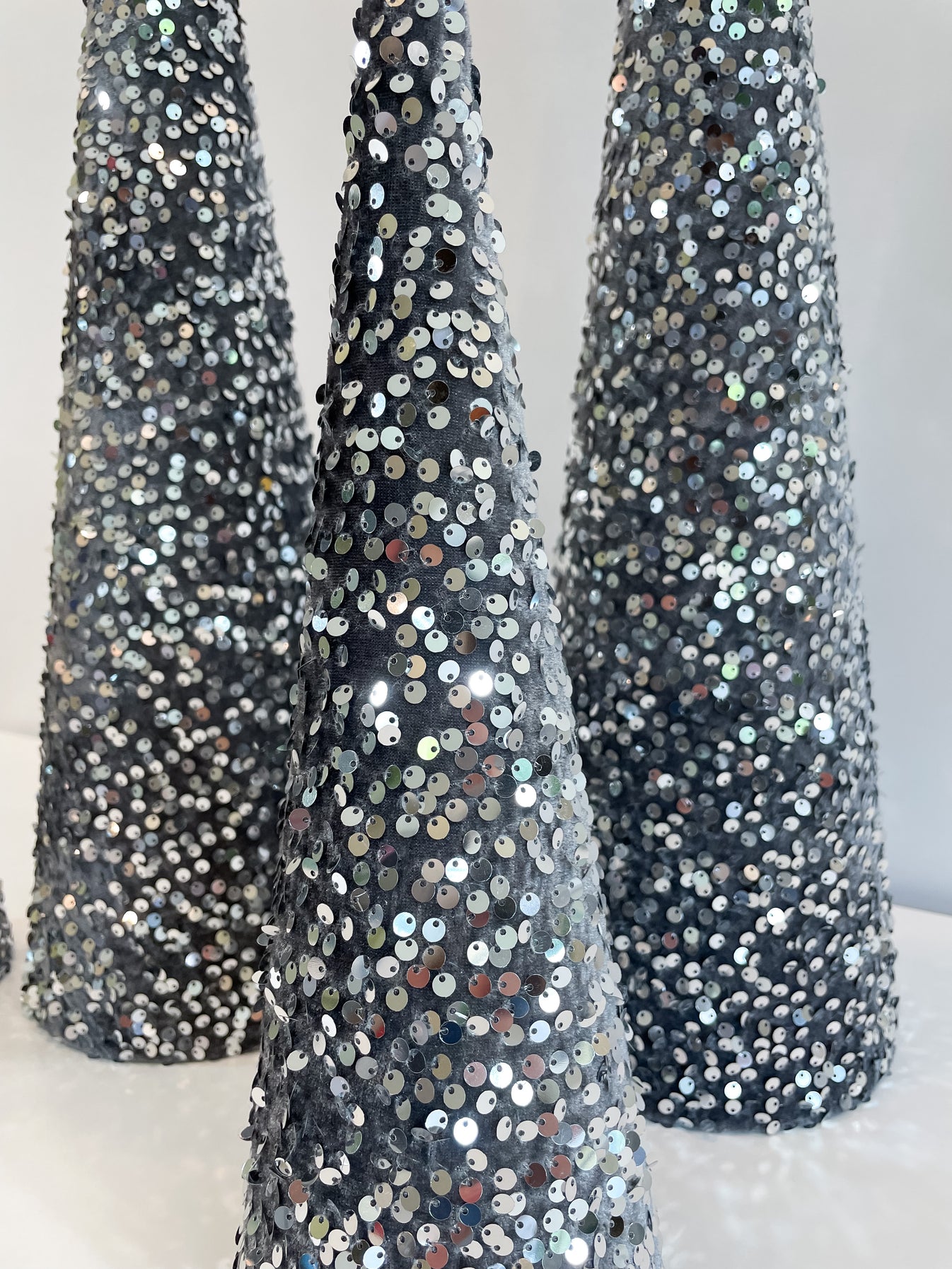 Silver Fabric Trees - Elegant Metallic Cone Trees | The Permanent Garden